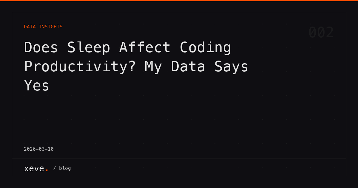 Does Sleep Affect Coding Productivity? My Data Says Yes | xeve